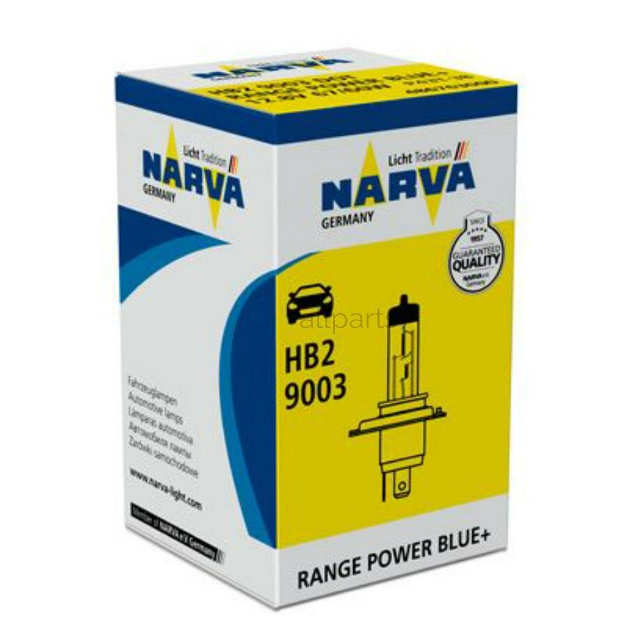 NARVA 48676 3000 Лампа HB2 9003 Range Power Blue+ 12V 67/60W
