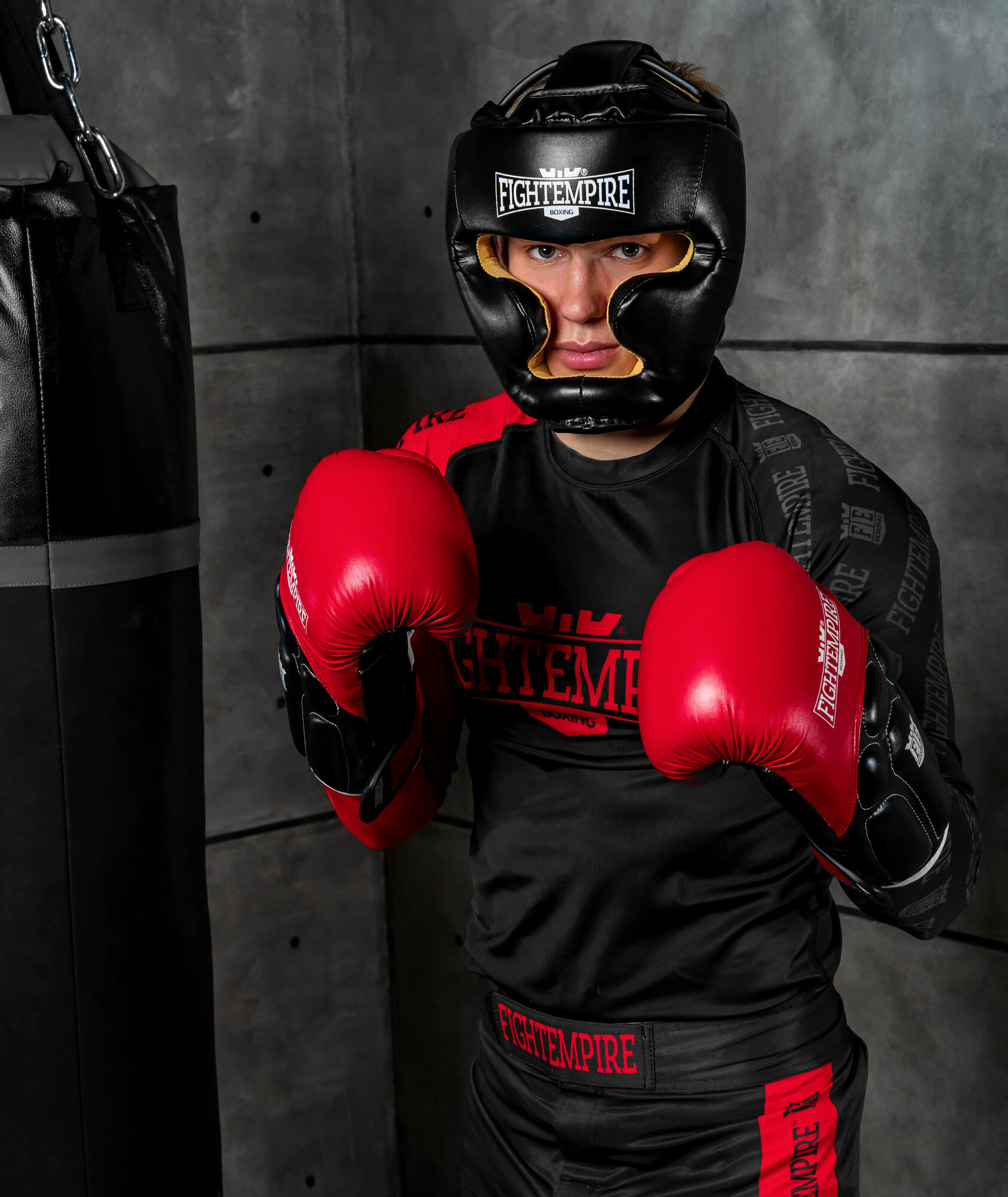 Шлем боксёрский FIGHT EMPIRE, COBRA, размер S, цвет черный