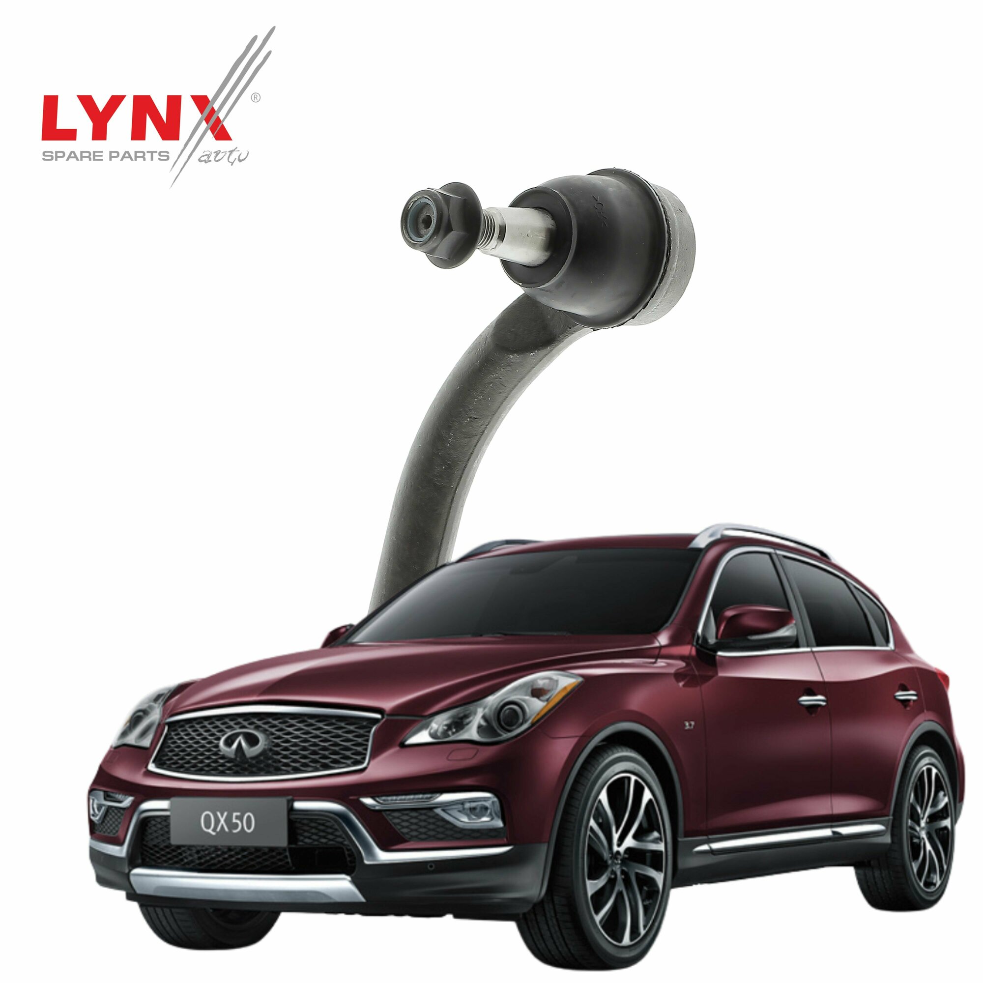 Наконечник рулевой Infiniti QX50 (1) / Инфинити Ку Икс 50 2013 2014 2015 2016 2017 2018 / левый, 1шт, LYNXauto