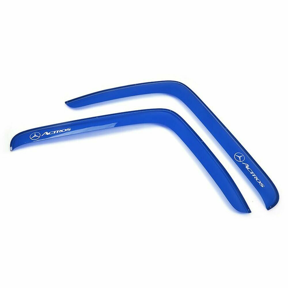 Дефлектор двери (ветровики) с лого на Mercedes-Benz Actros (синие)