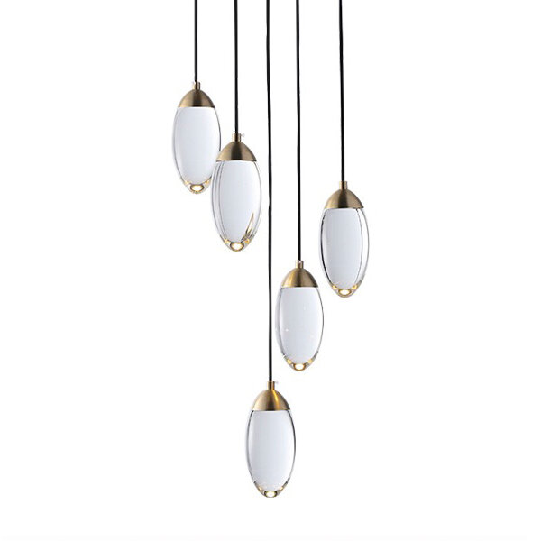 Подвесной светильник Delight Collection Celestial MT8848-5H brass, Прозрачный/Латунь, LED