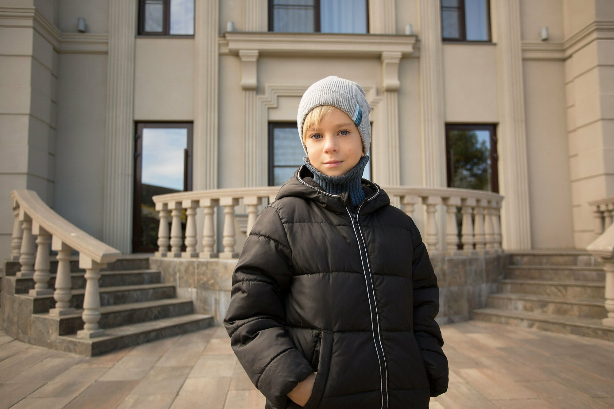 Снуд Андерсен Снуды для мальчиков,20х12 см, универсальный, синий/серый — фото 1