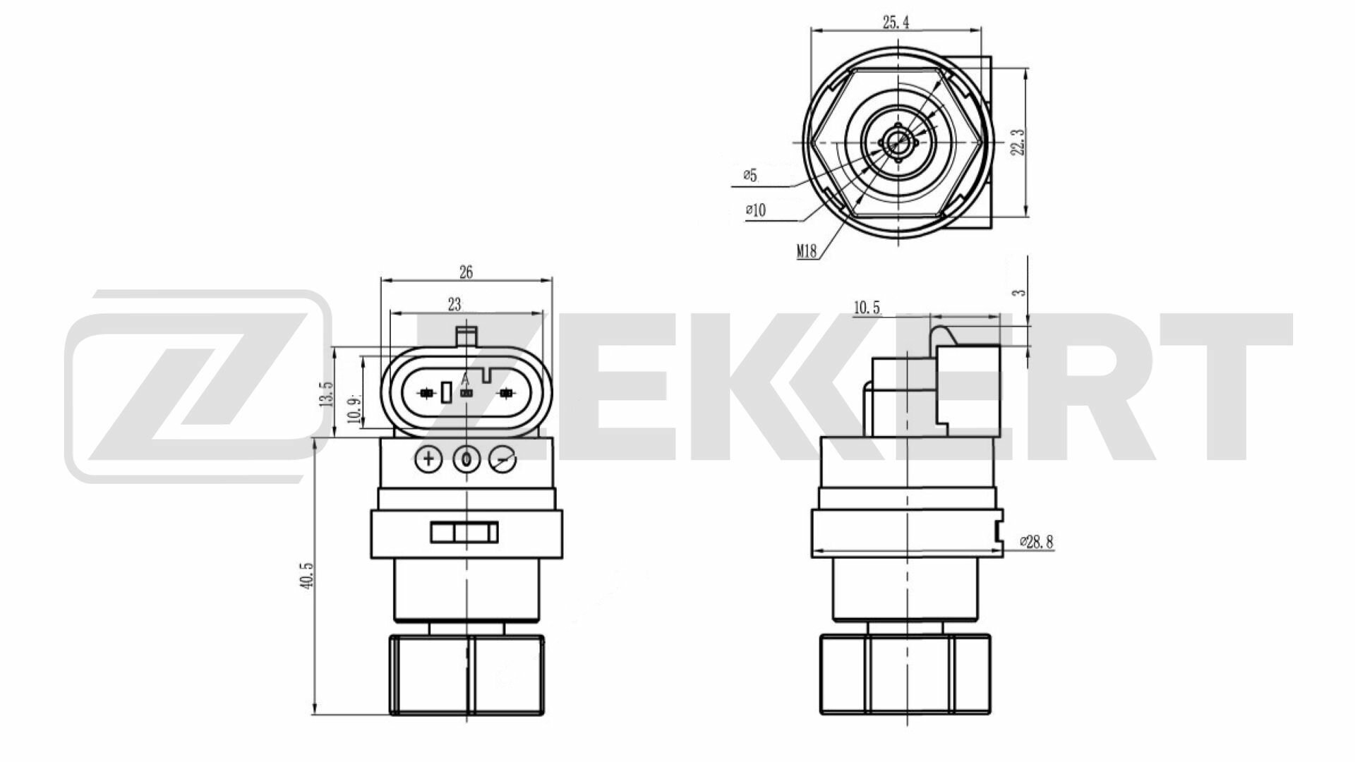 Датчик скорости Fiat Albea (178 172) 05- Punto (188) 99- Doblo (119 223 263) 01- Brava (182) 9 Zekkert арт. se-8514
