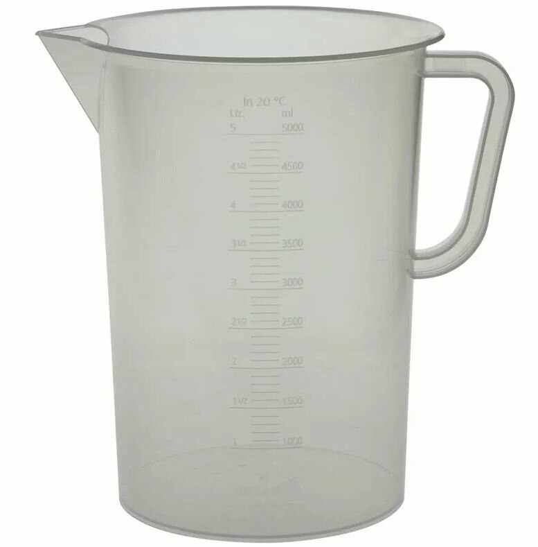 Мерный кувшин LBS, 5л, прозрачный, пластик, для жидкостей