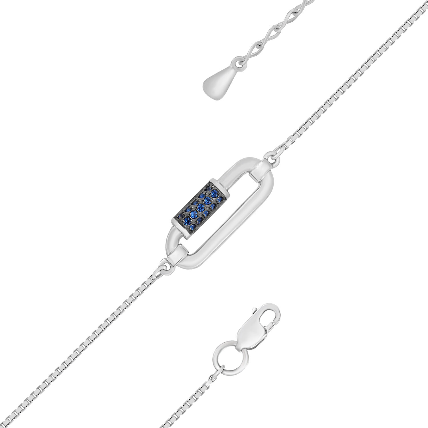 Браслет, серебро, 925 проба, фианит