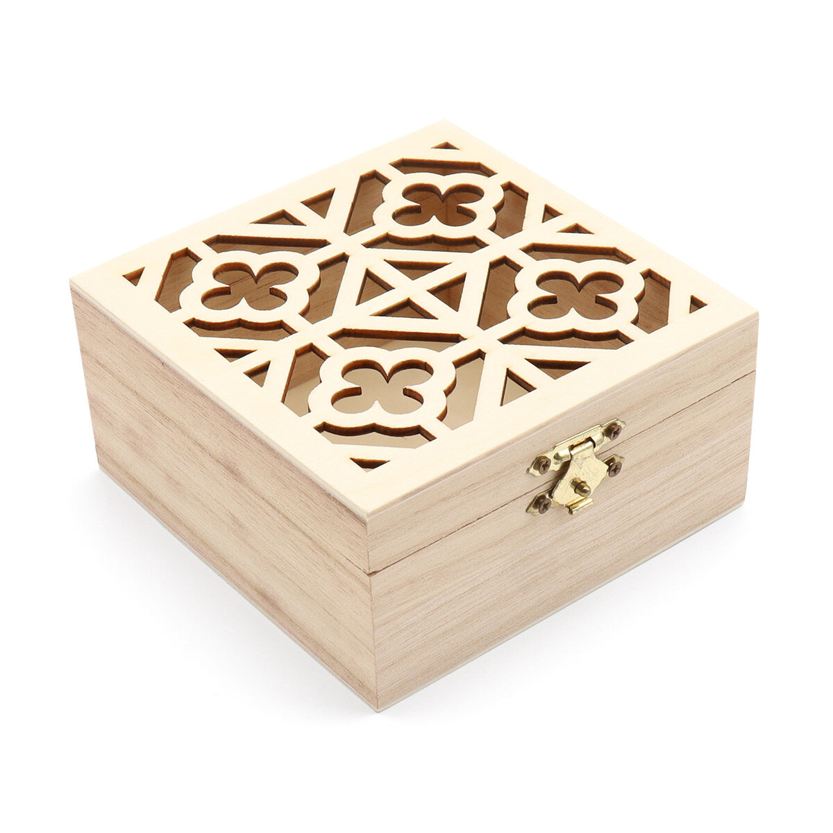 LYE231122 Шкатулка деревянная с квадратным узорным окошком, 12*12*6см