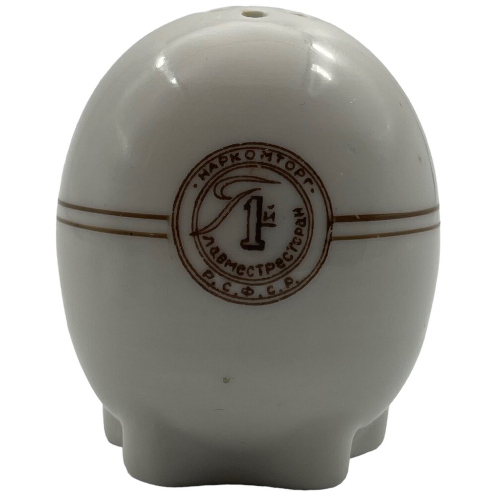 Солонка "ГлавМестРесторан", фарфор, 1925-1930 гг, Наркомторг, СССР