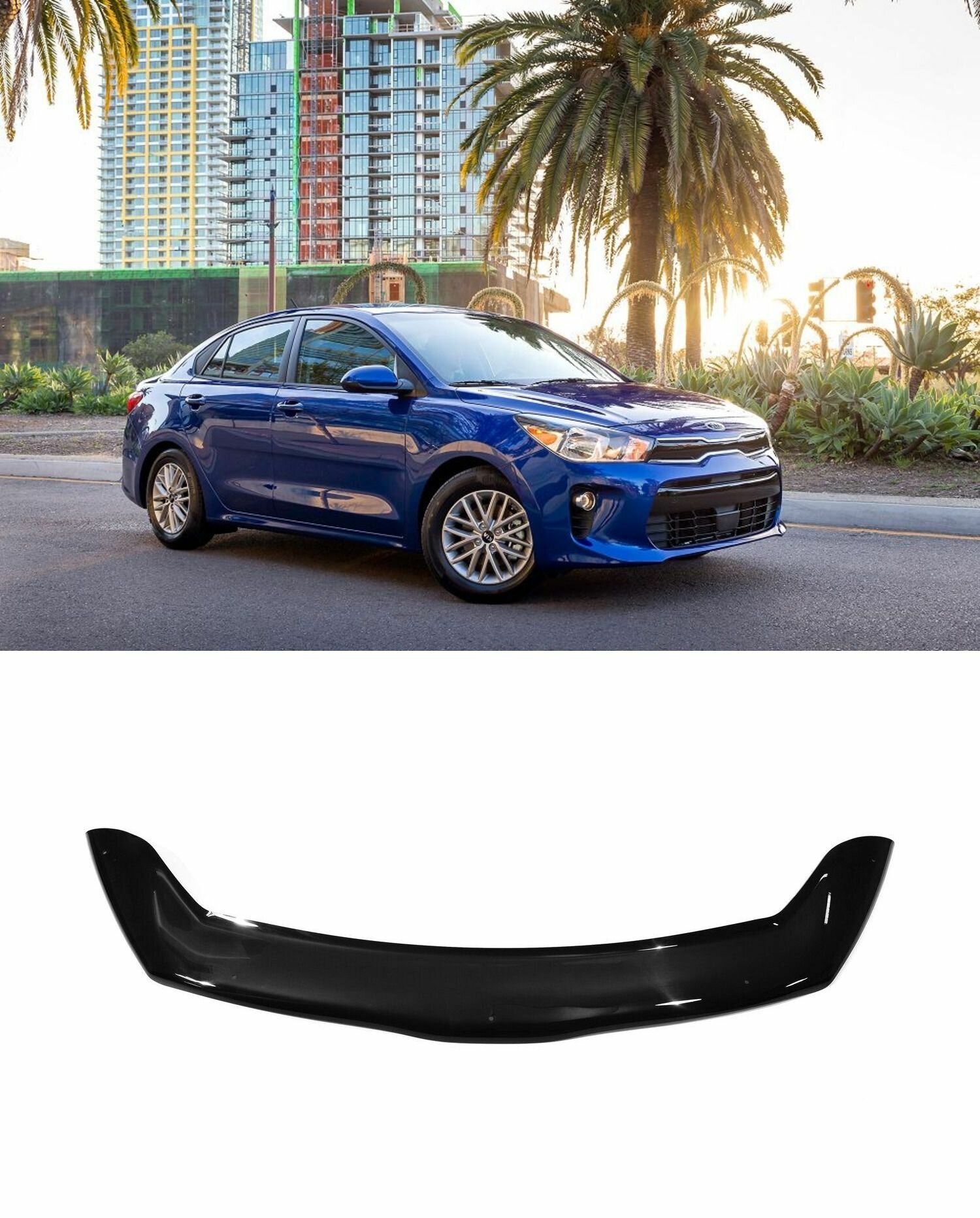 Дефлектор капота KIA Rio 2017- (Евро)