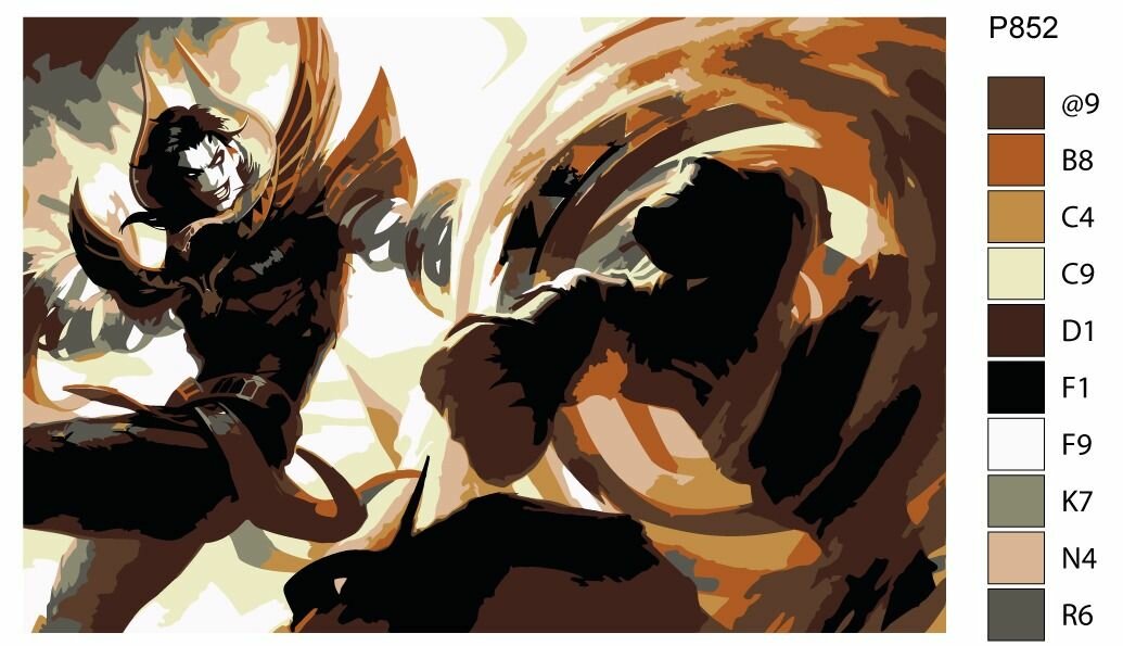 Детская картина по номерам P852 "Игра Mobile Legends. Хуфра" 30x20