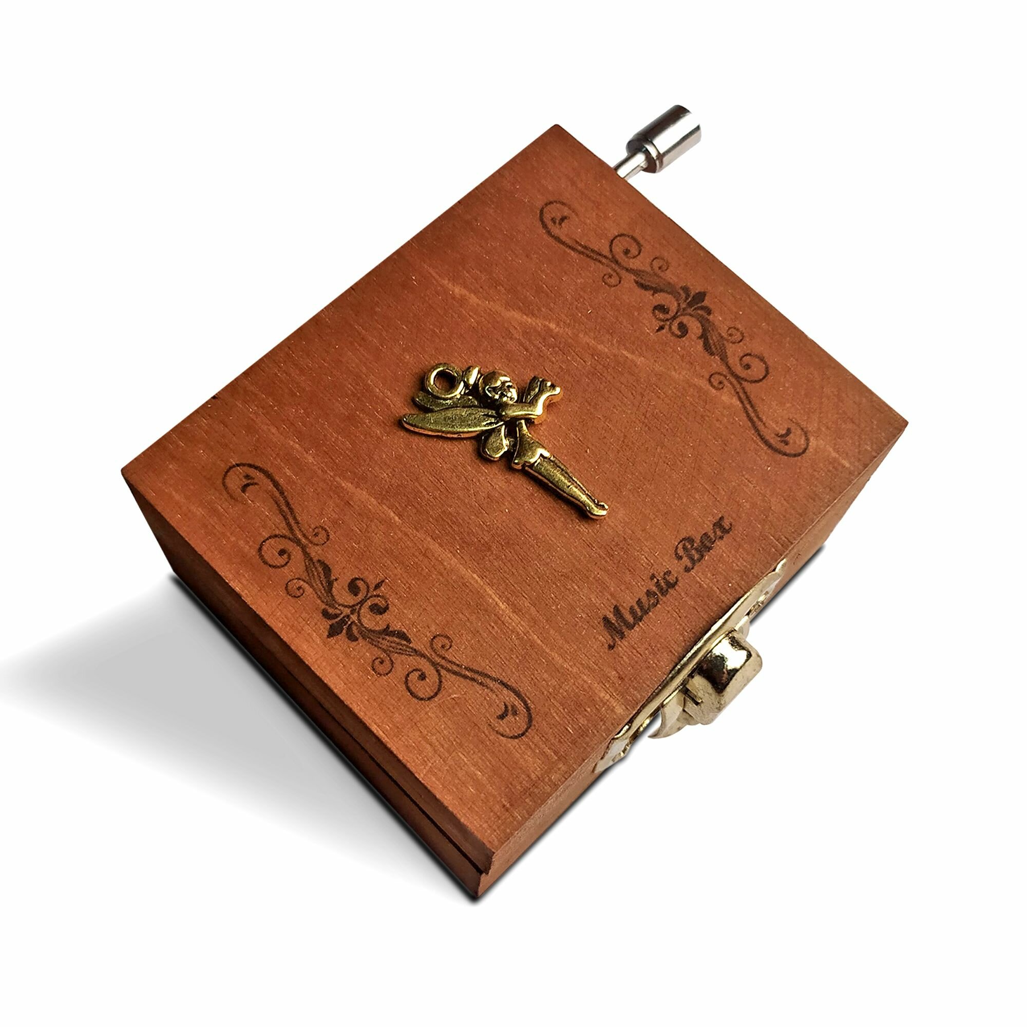 Музыкальная деревянная шкатулка-шарманка "Фея" с мелодией Rose