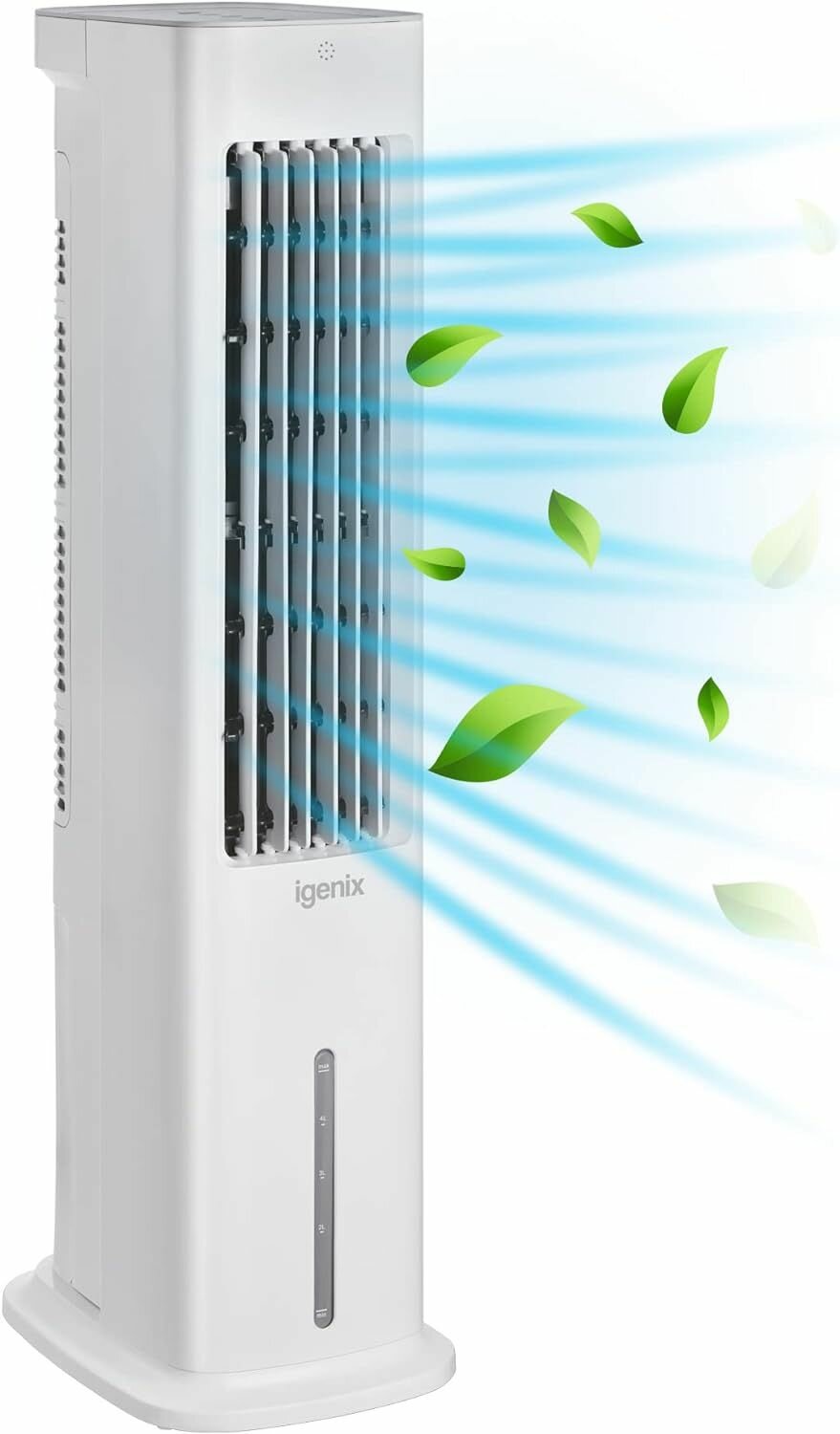Испарительный охладитель воздуха Igenix IG9706 с дистанционным управлением и светодиодным дисплеем, 3 скорости с функцией колебаний, таймер на 7 часов, на 5 литров