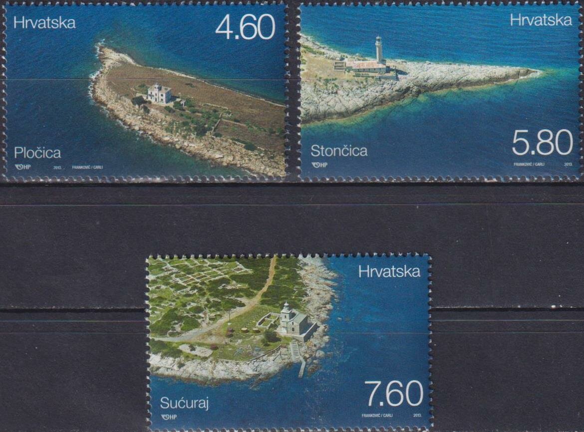 Почтовые марки Хорватия 2013г. "Маяки" Маяки MNH