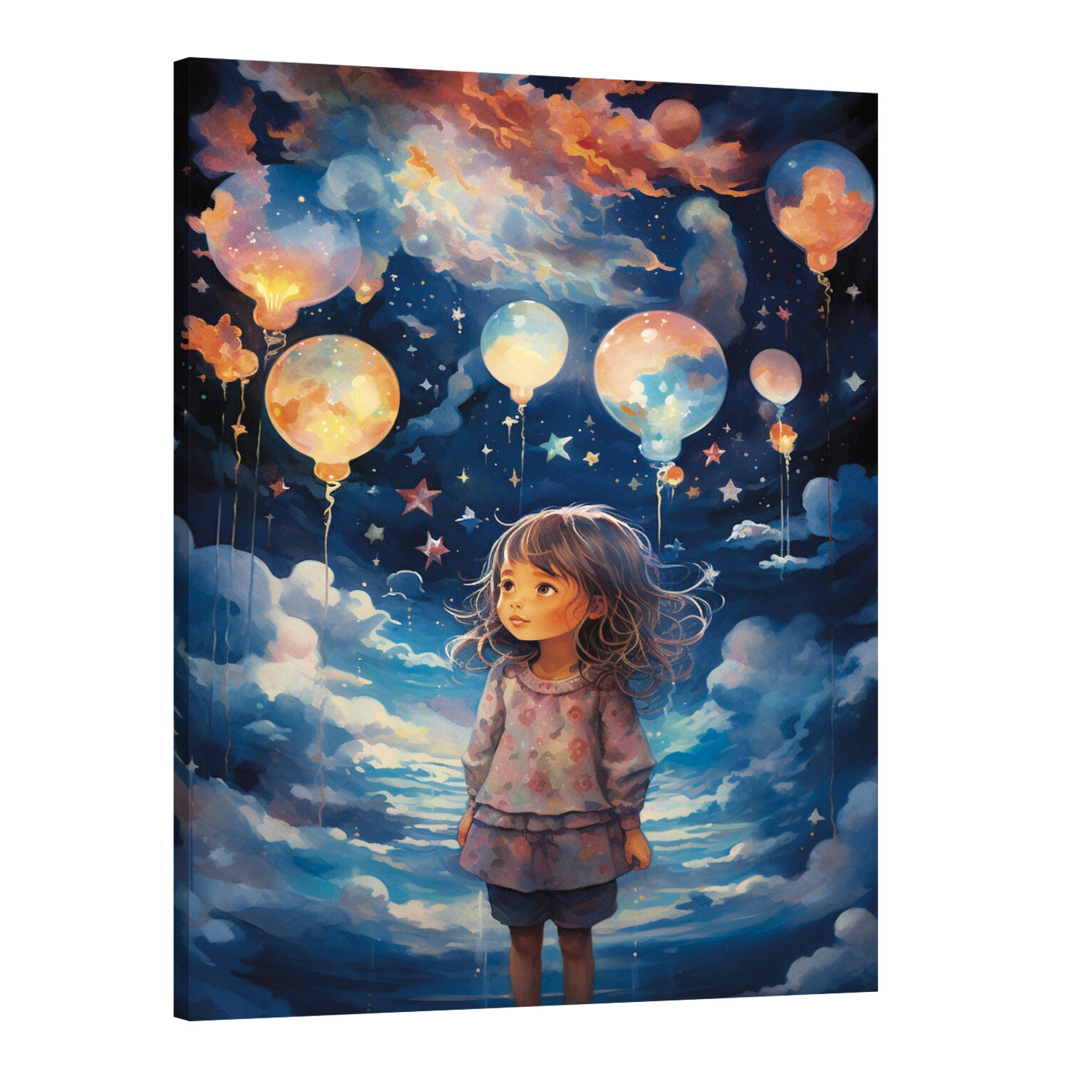 Интерьерная картина 50х70 "Маленькая девочка и ее сны"