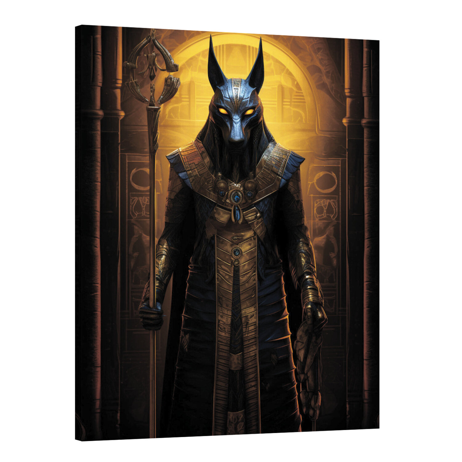 Интерьерная картина 50х70 "Анубис: страж между мирами жизни и смерти"