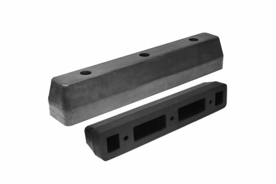 Отбойник (буфер) резиновый 375х65х70 мм, слон 1013554, между отверстиями 250 мм. 1986