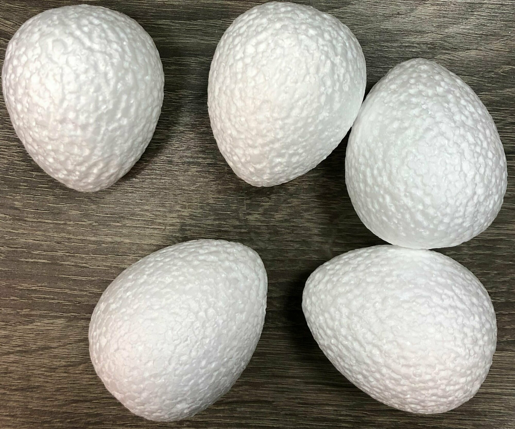 Заготовка для декорирования из пенопласта "Яйцо", высота 7см, диаметр 5,5см, 5шт