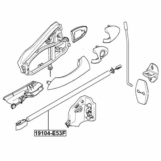Трос внешней ручки замка двери BMW 19104-E53F FEBEST.