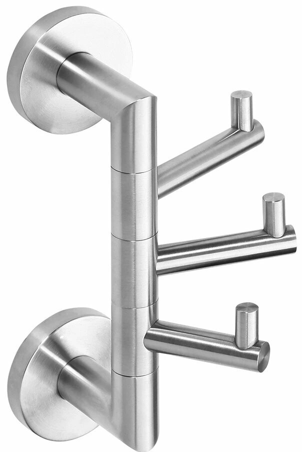 Крючок Bemeta Neo 104206075 тройной, поворотный, для ванны, нержавеющая сталь