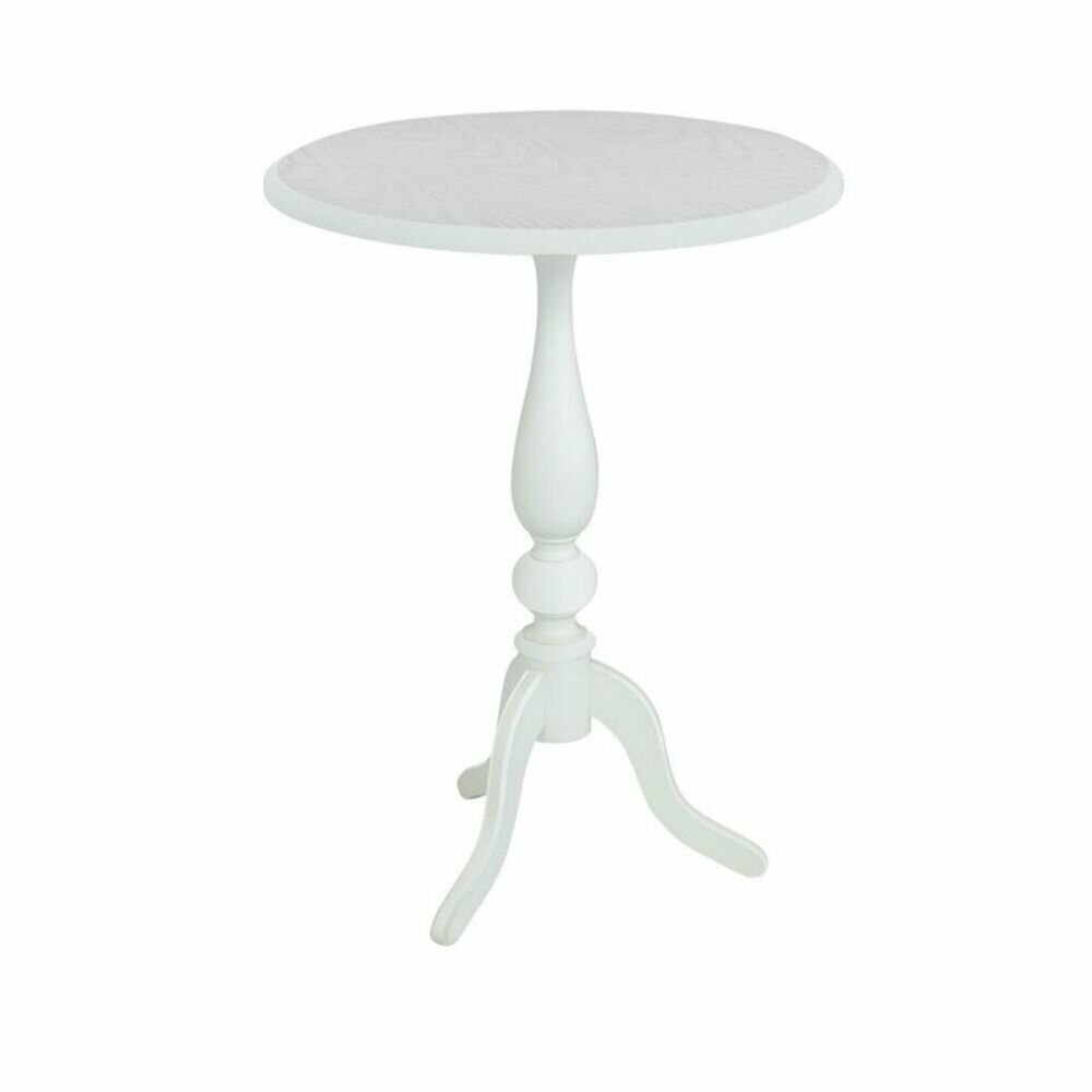 Столик кофейный круглый гала D.600, деревянный, нераздвижной журнальный, эмаль белая