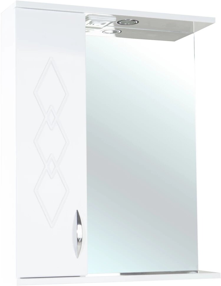 Зеркальный шкаф 65x72,2 см белый глянец L Bellezza Элеганс 4618610522018