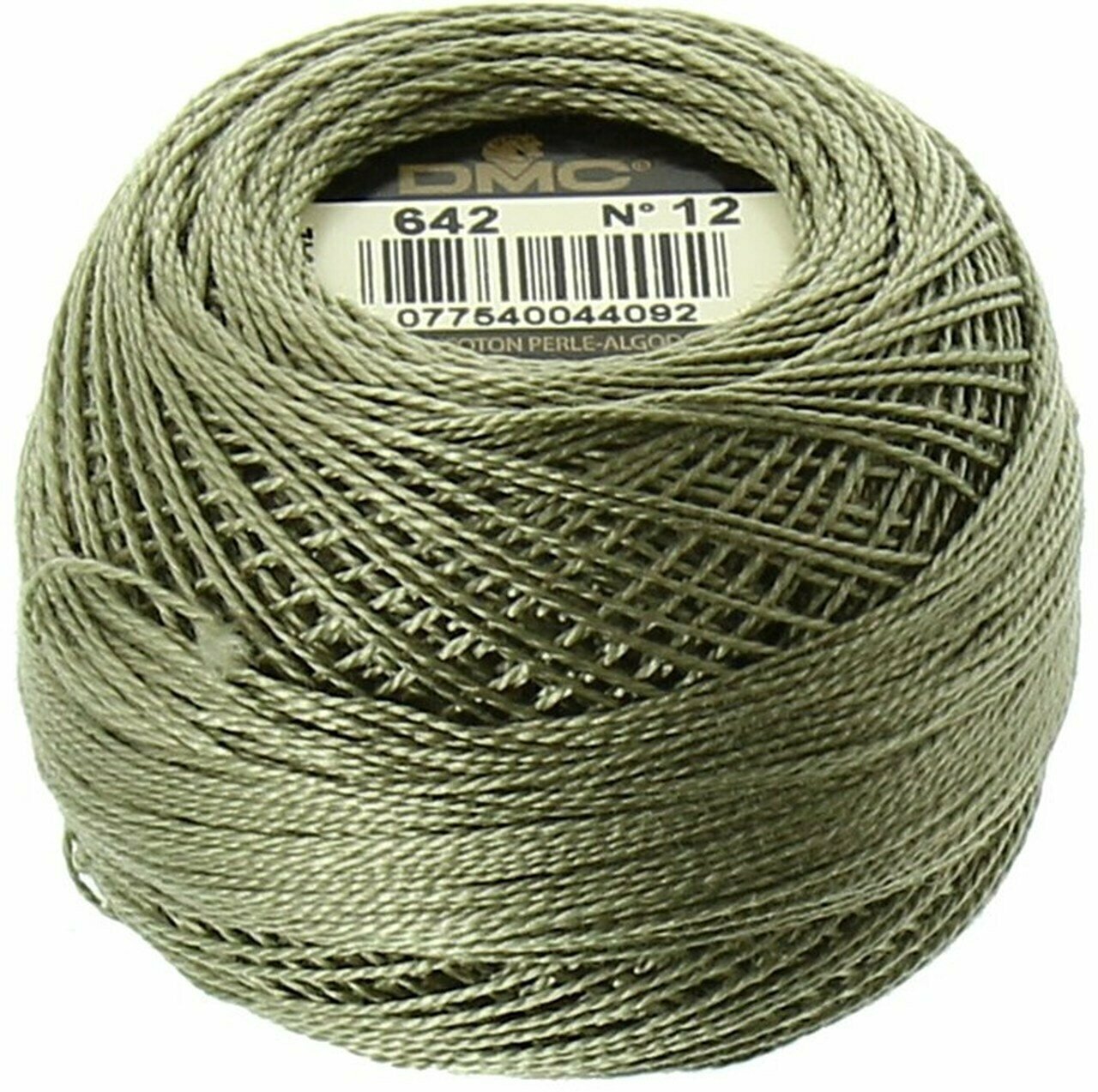 Нитки для вышивания DMC Pearl cotton (Артикул 116, №12, 10 гр. / 120 м, цвет: 642 - Темно-Бежевый Серый)