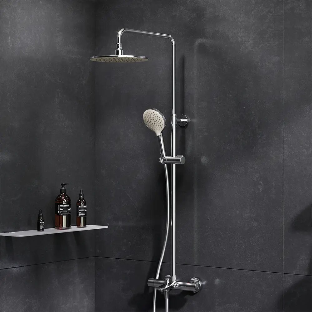 Душевой комплект с верхним душем и термостатом для ванны AM.PM MOXIEM500