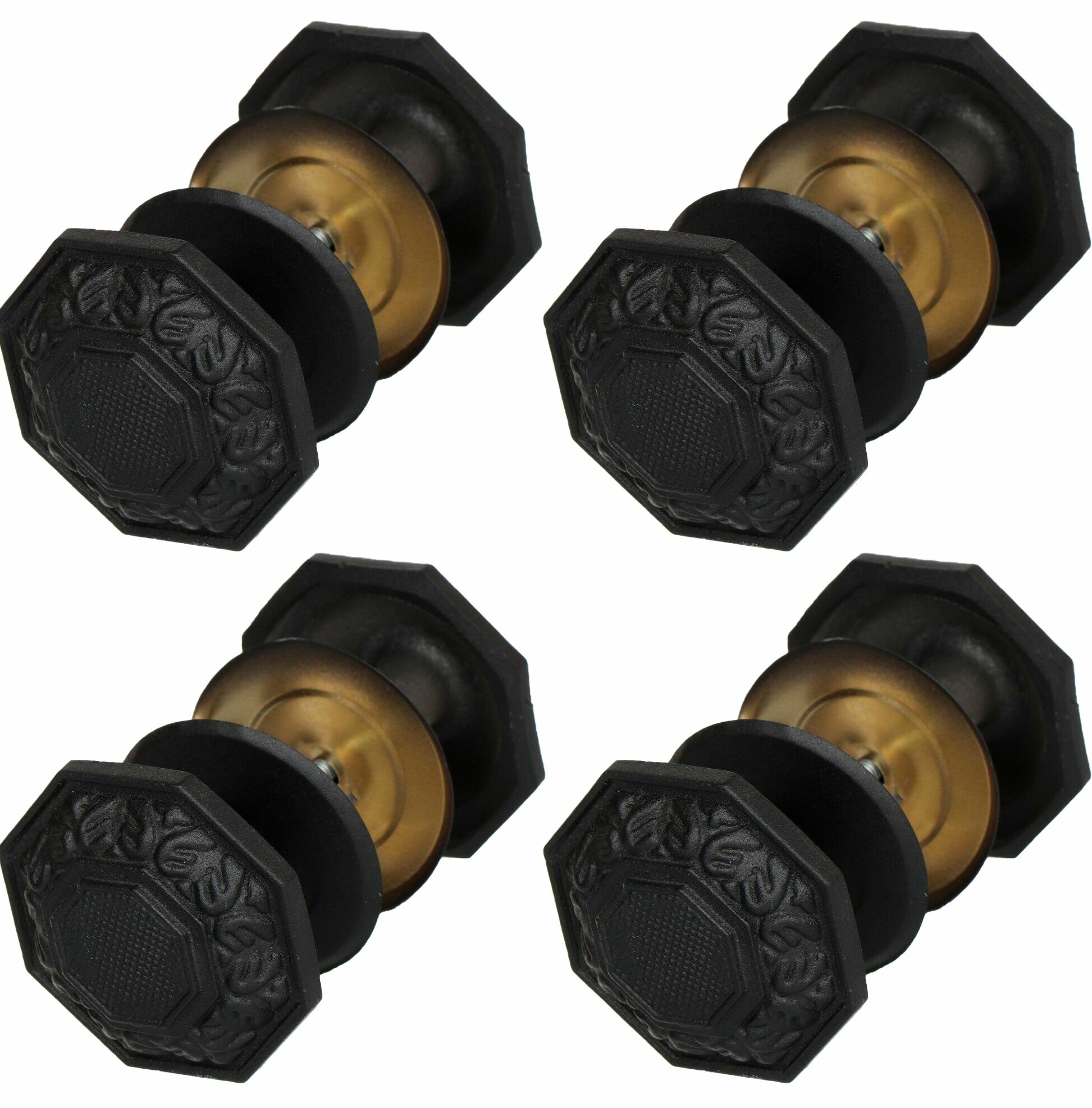 Ручка-кнопка РД 001 (08 ш) черный (4 комплекта на 4 двери)