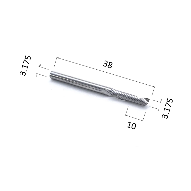 Фреза DJTOL N1LX3.10 спиральная однозаходная стружка вверх (по дереву, композиту (АКП), пластику)