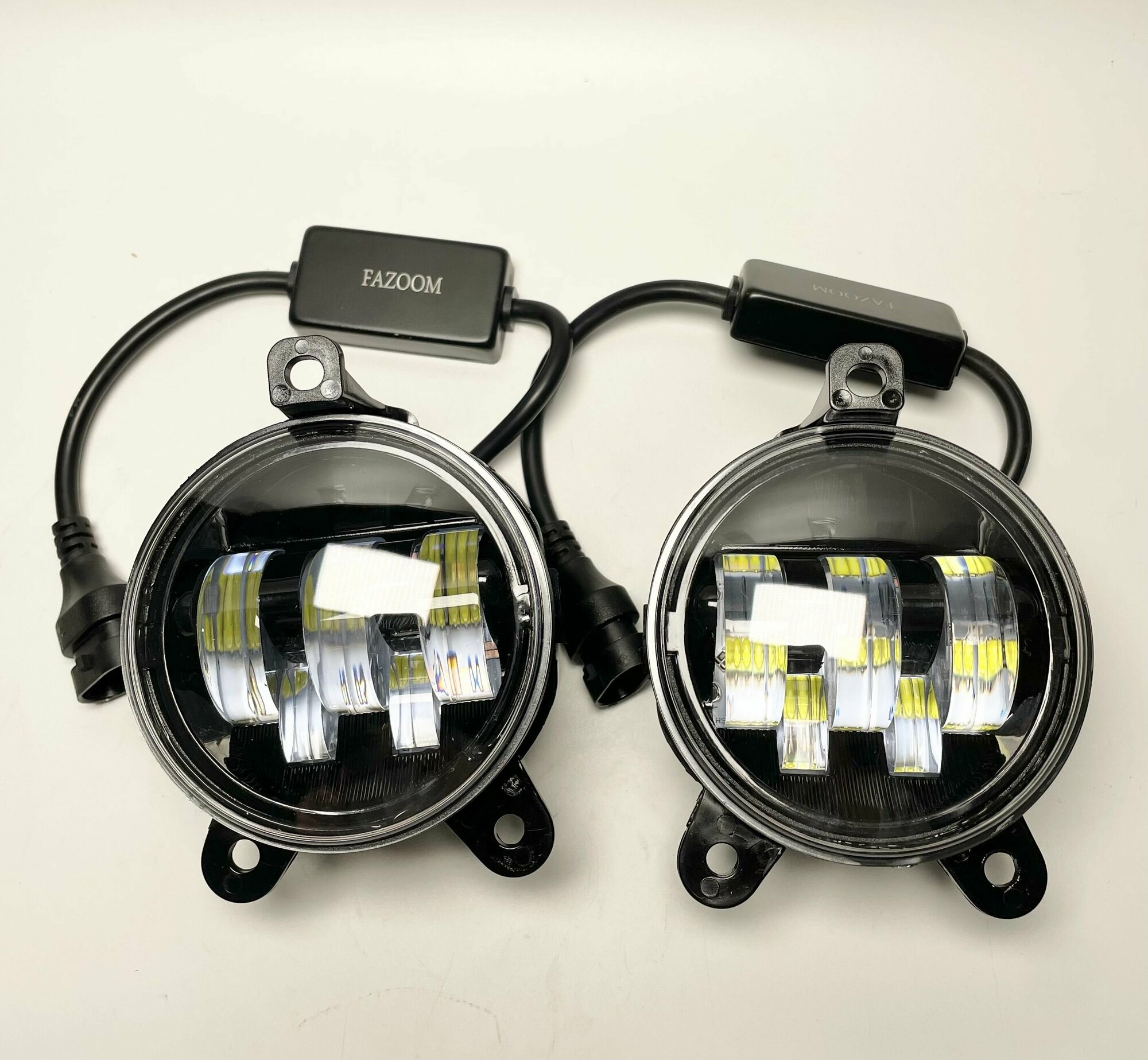 ПТФ Приора / Газель 50W 5 линз 1 режим белый свет / Противотуманные фары автомобильные светодиодные / туманки LED ПТФ на авто Приору, Ниву