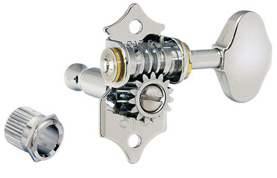 Guitar machine heads Gotoh SE510-SLB-GG - Guitar machine heads with standard peg, 1:15 ratio and SLB handles, GG finish, gilded