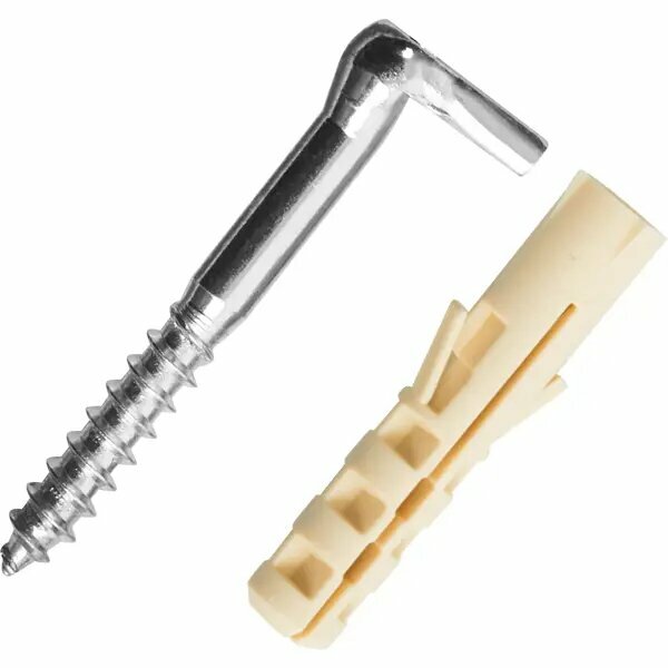 Крюк-шуруп L-образный 5.4x50 мм, нейлон 2 шт.