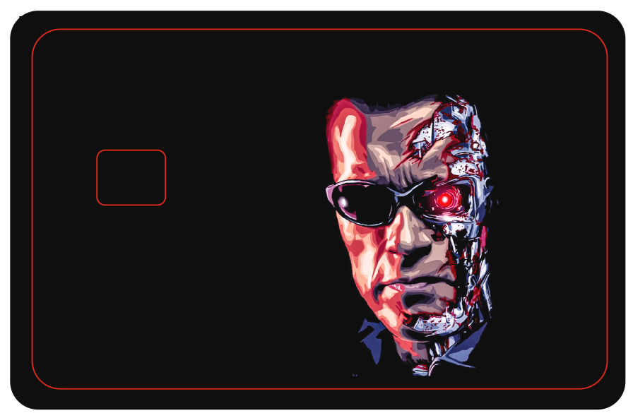 Наклейка на банковскую карту, Терминатор