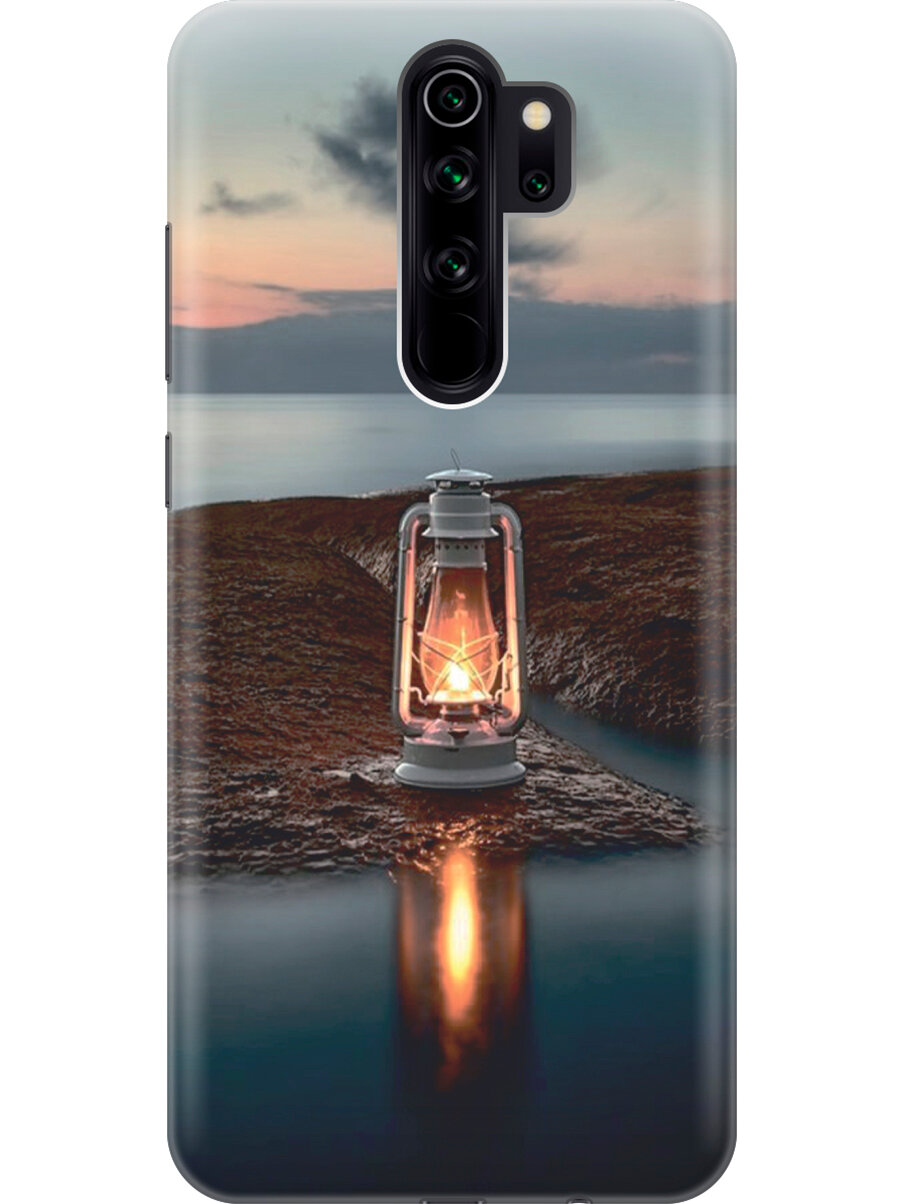 Силиконовый чехол на Xiaomi Redmi Note 8 Pro, Сяоми Редми Ноут 8 Про с принтом "Фонарь на берегу"