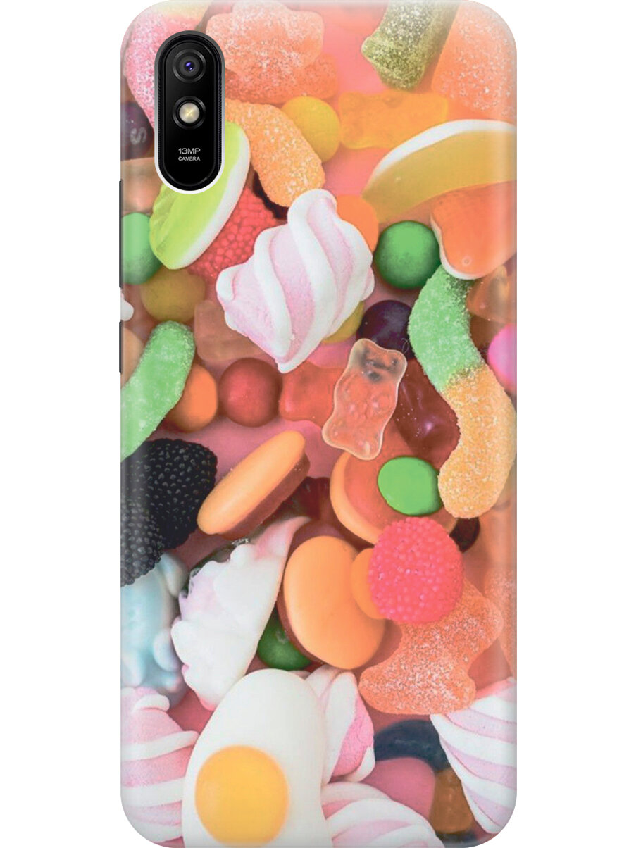 Силиконовый чехол на Xiaomi Redmi 9A, Сяоми Редми 9А с принтом "Мешок сладостей"