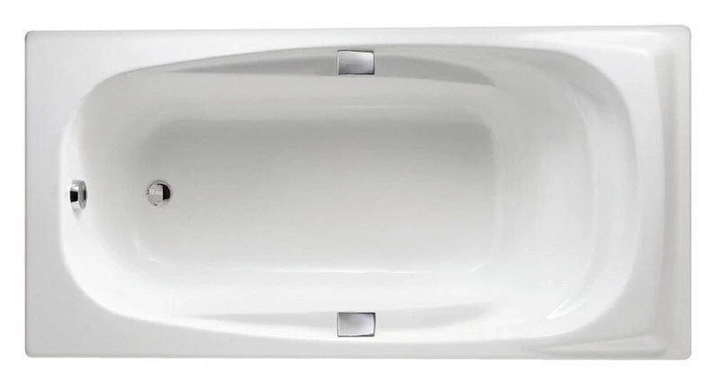 Ванна чугунная Jacob Delafon Super Repos E2902-00 180x90 см, с отверстиями под ручки, антискользящим покрытием, белый