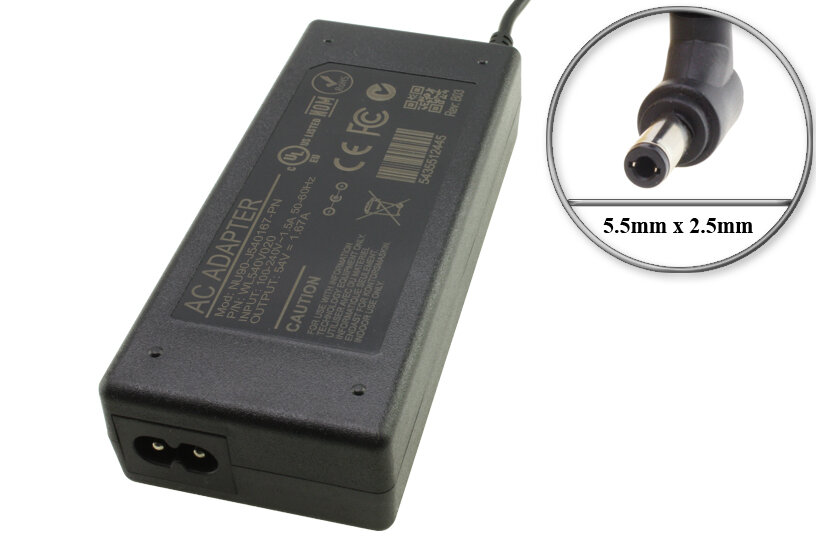 Адаптер (блок) питания 53.5V, 1.67A, 90W, 5.5mm x 2.5mm (NU90-J540167-PN), для TP-Link, сетевого POE оборудования