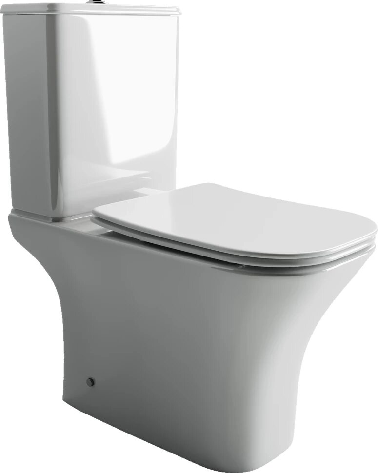 Унитаз-компакт Ceramica Nova Alfa CN9002 безободковый, с сиденьем микролифт, белый