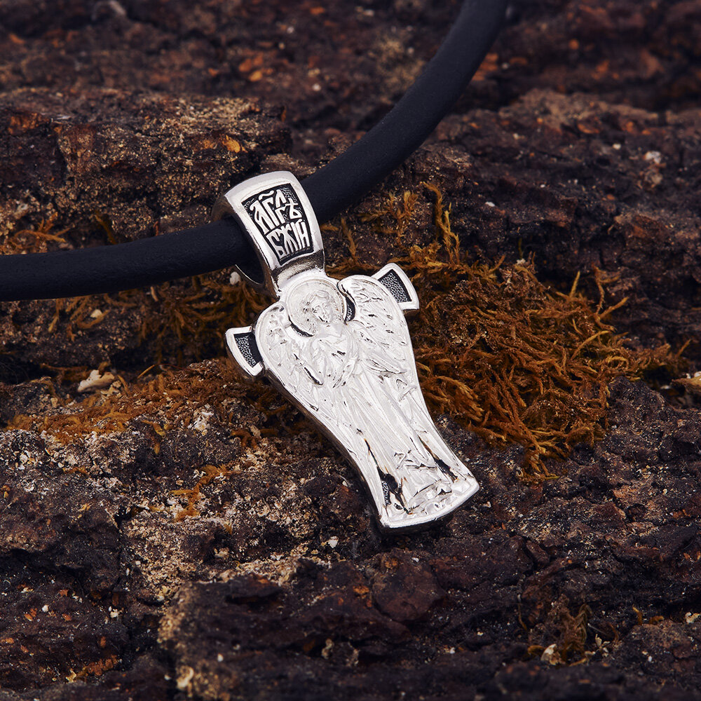 Крестик, серебро, 925 проба, чернение