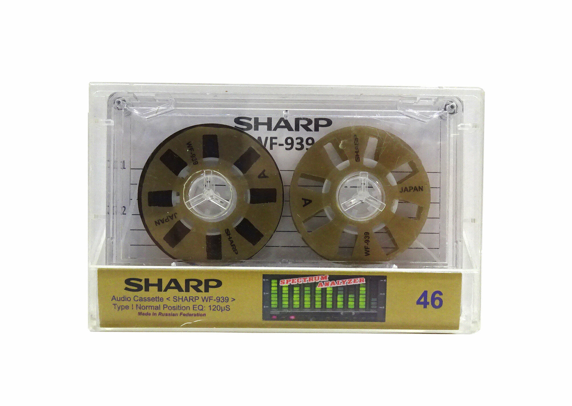 Аудиокассета "Sharp WF-939" с золотистыми боббинками