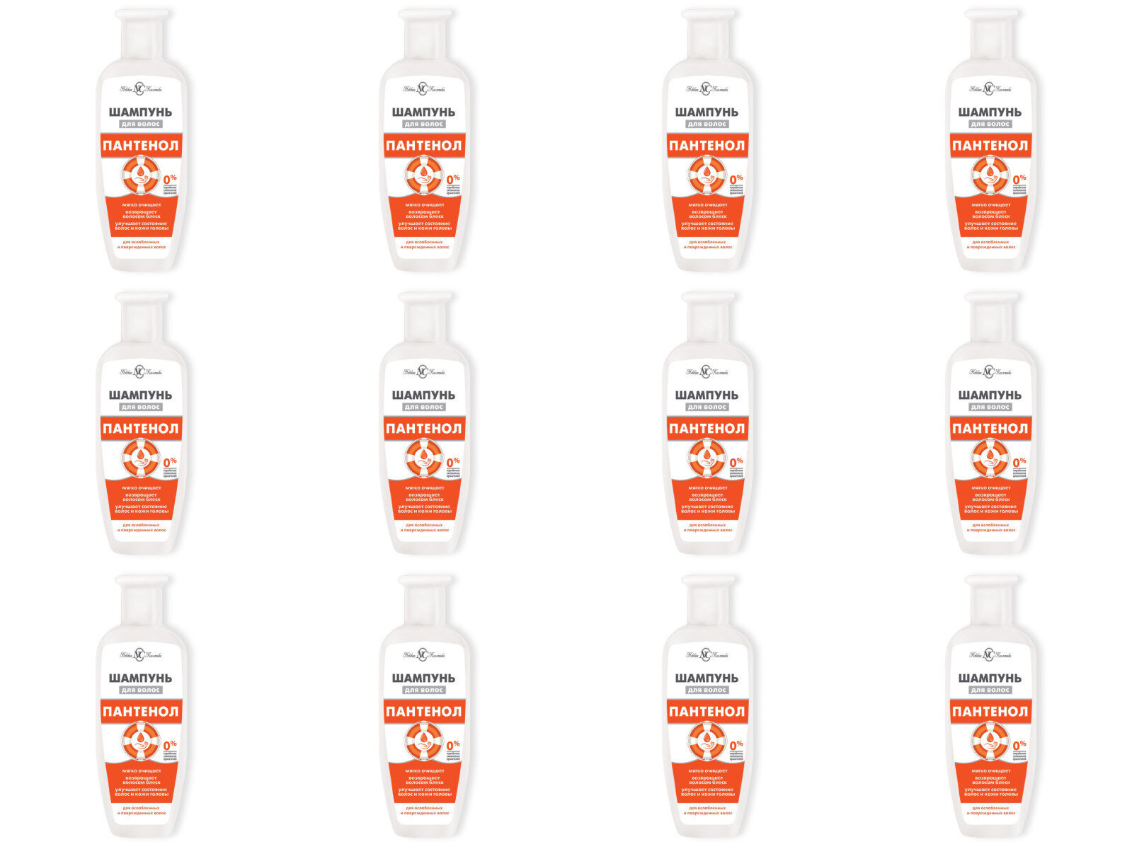 Невская косметика Шампунь для волос Пантенол, для ослабленных и повреждённых волос, 250 мл, 12 шт/