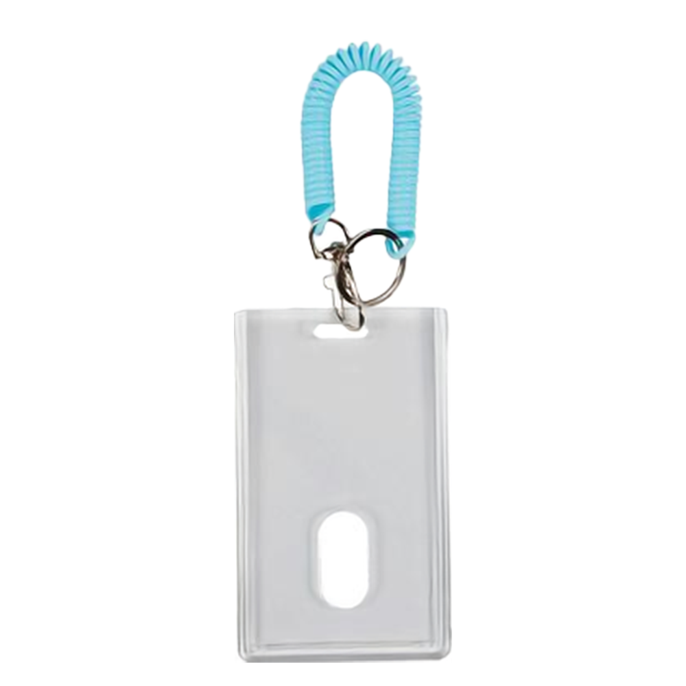 Бейдж школьный, картхолдер поворотный с карабином на пружине, 11х7 см, пластик/металл, De vente голубой