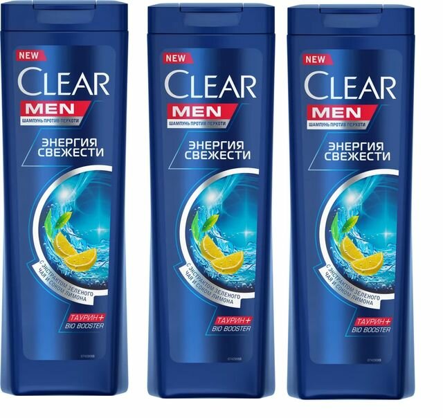 Clear Шампунь Men Энергия свежести, 400 мл, 3 уп
