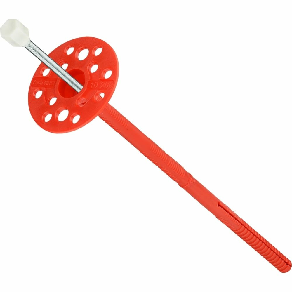 Дюбель для теплоизоляции с металлическим гвоздём с термоголовкой 10х260, 200шт Tech-Krep 130100, полнотелого силикатного