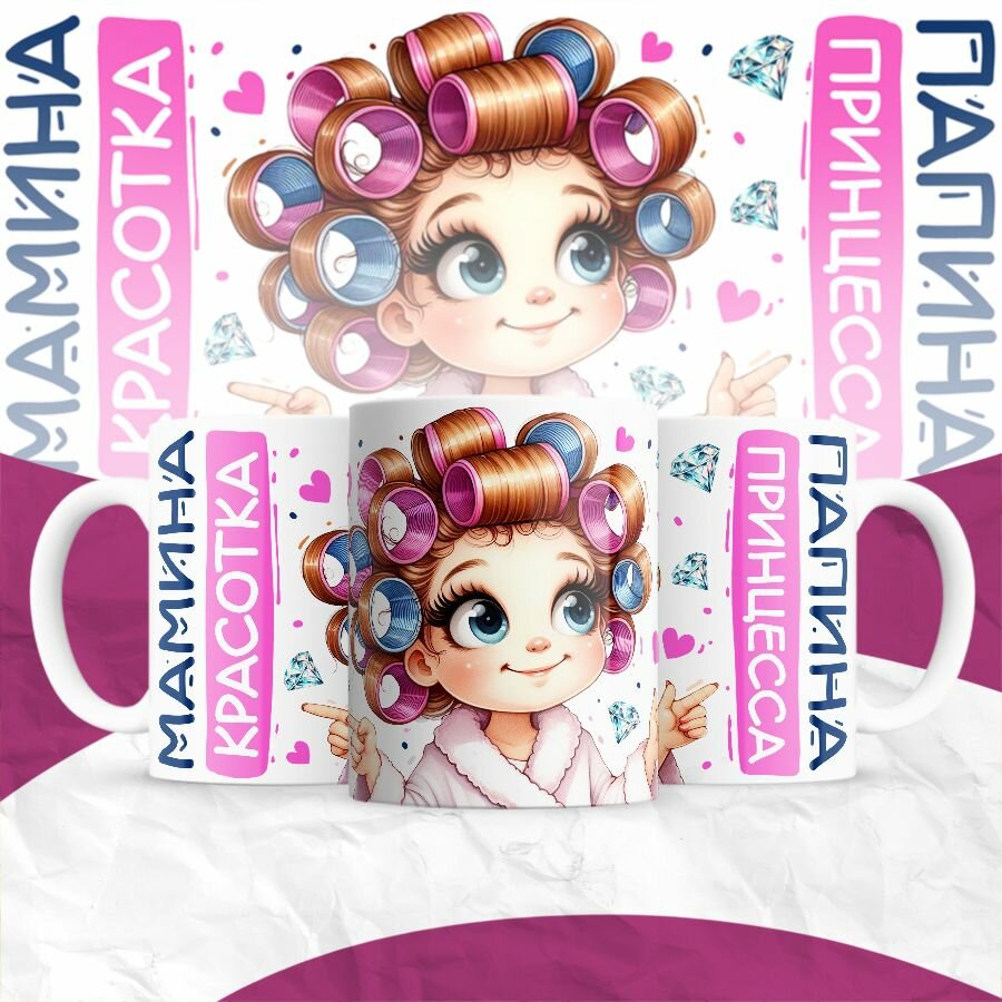 Кружка с приколом "Мамина красотка, папина принцесса"