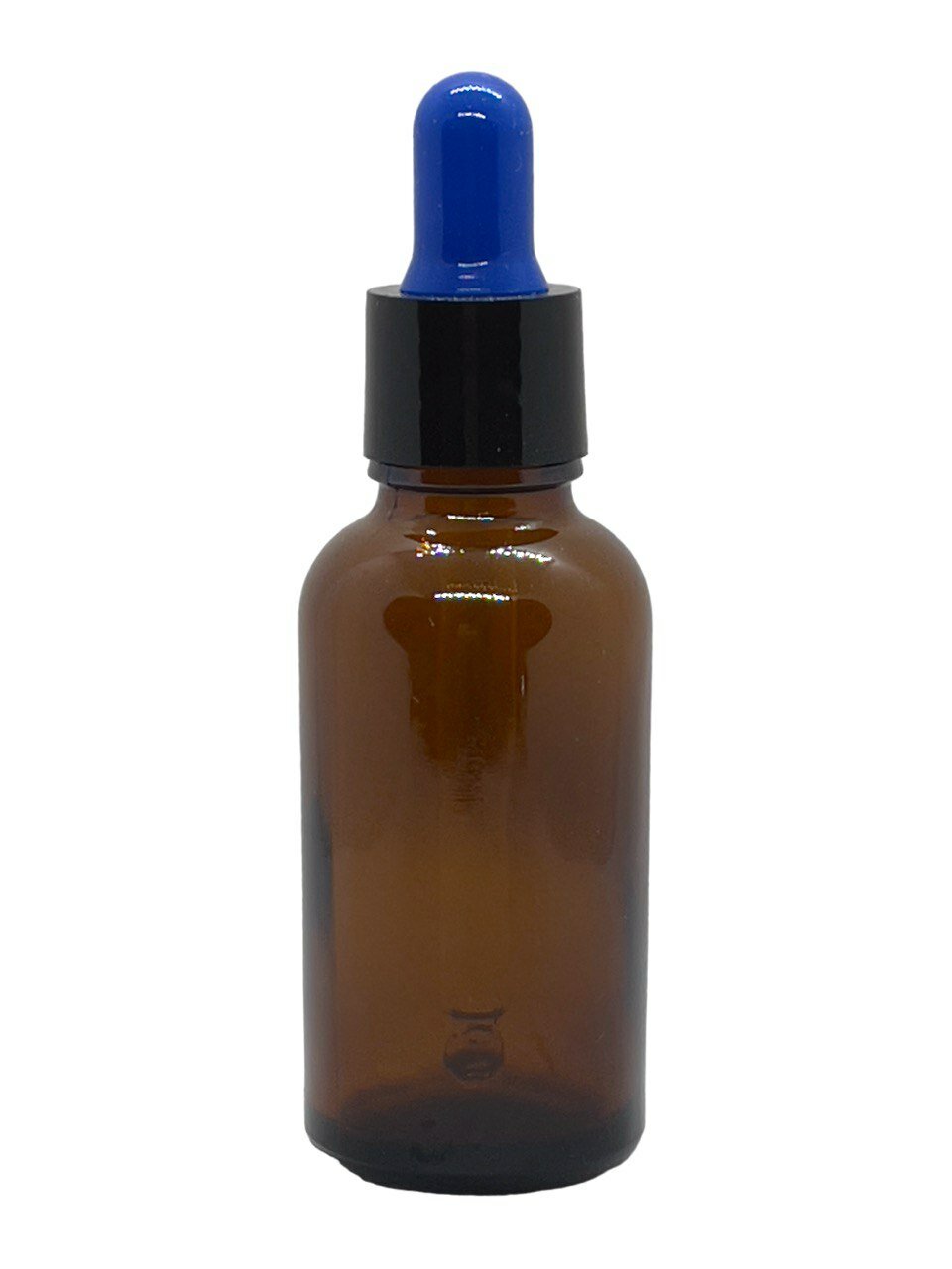 Набор пипеток для эфирных масел, флакон 30 мл, 6 штук, янтарное стекло, черная крышка, синяя груша