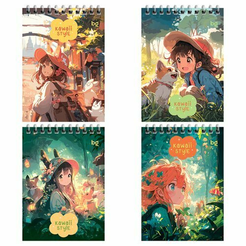 Блокнот на гребне BG Аниме, А6, 40л, в ассортименте