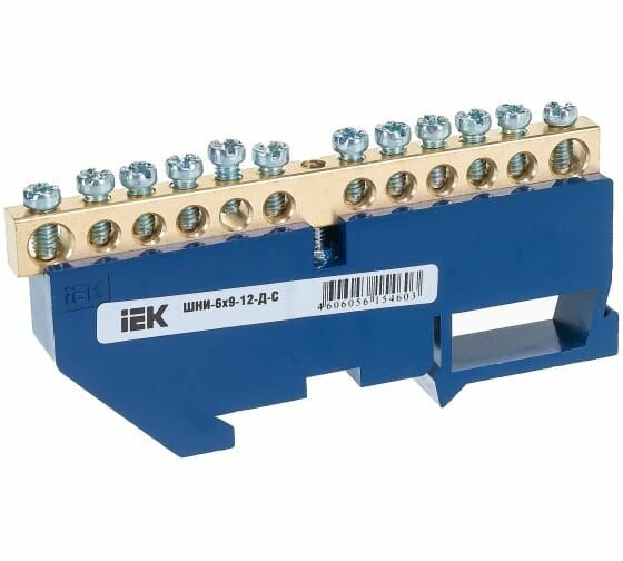 Шина нулевая в изоляторе 6x9мм 12 групп