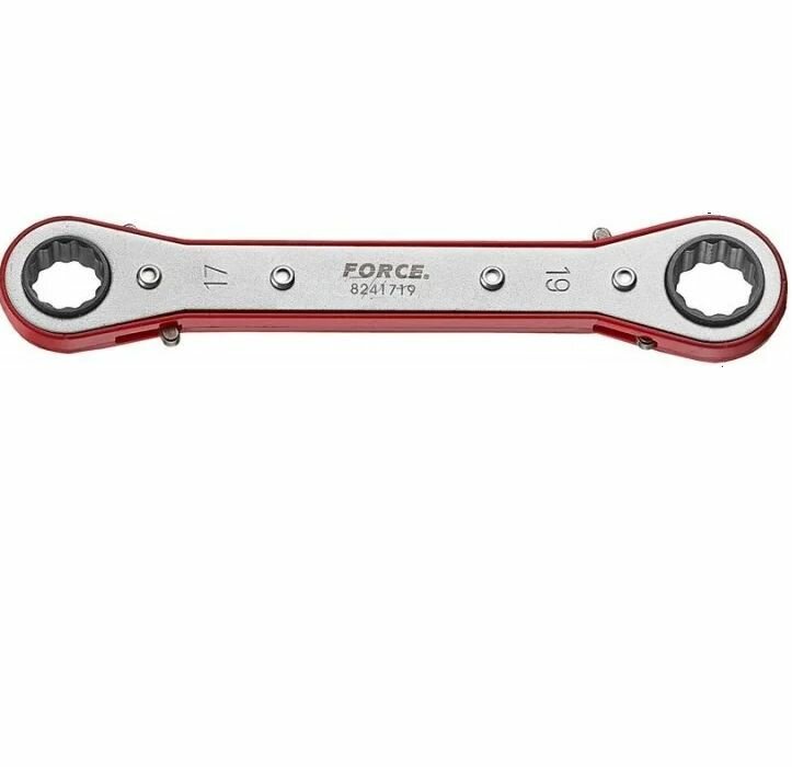 Накидной трещоточный прямой ключ FORCE 17х19 8241719