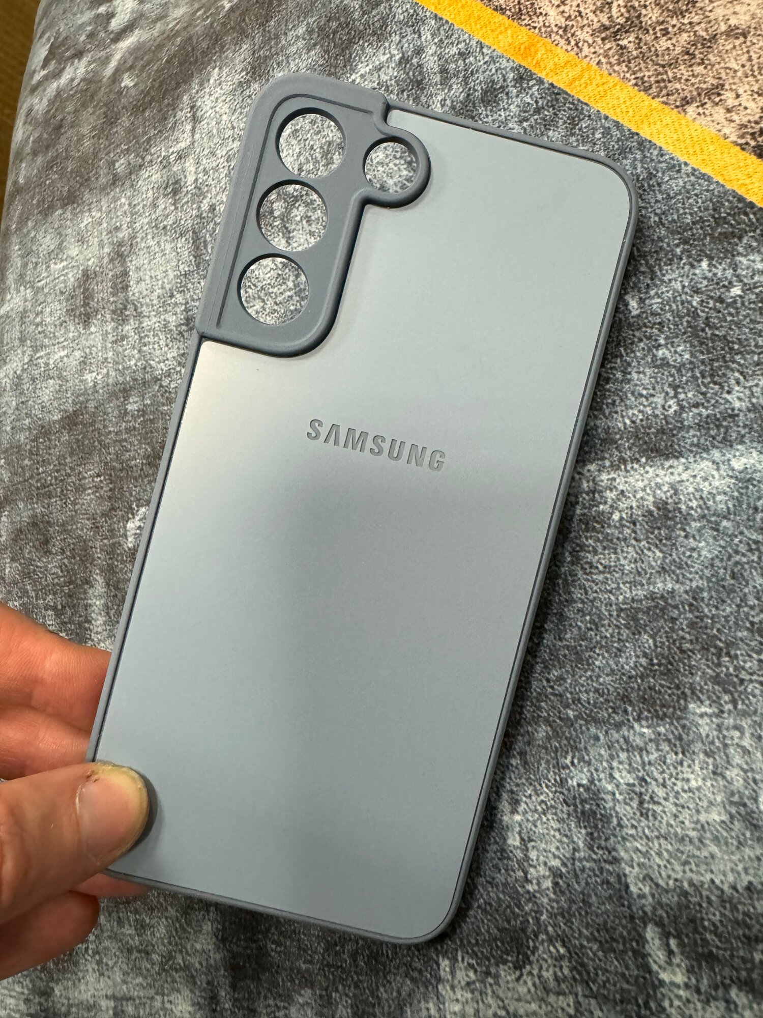 Чехол панель накладка бампер MyPads Log на Samsung Galaxy S23 Plus + пластиковая крышка c защитой камеры и логотипом матовый голубой MyPads