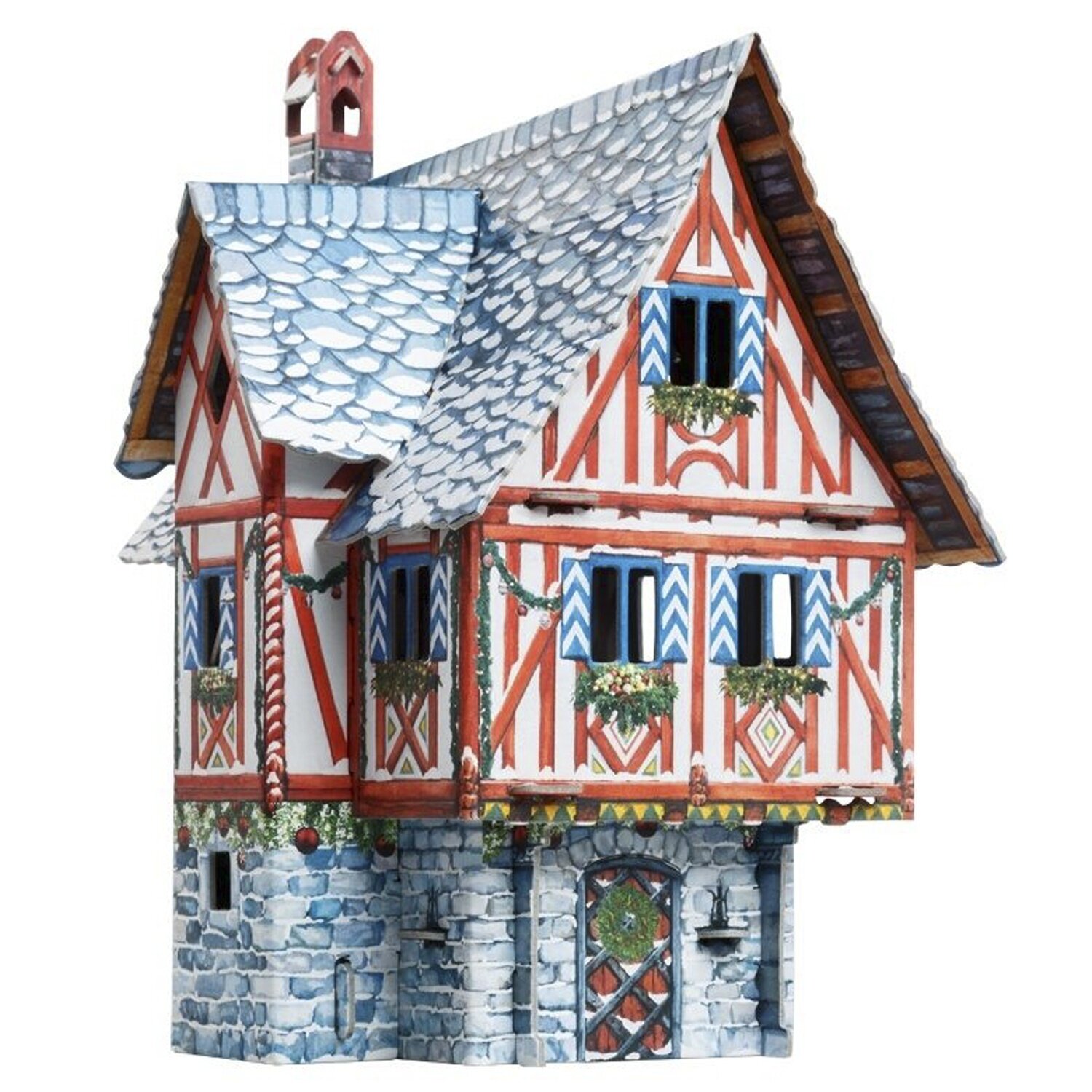 Сборная модель Умная Бумага "Средневековый город", Дом купца, Зима, картон, от 5 лет